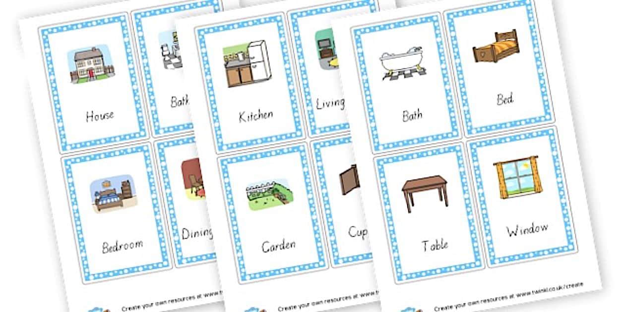 Parts of the House Word Cards (teacher made) - Twinkl