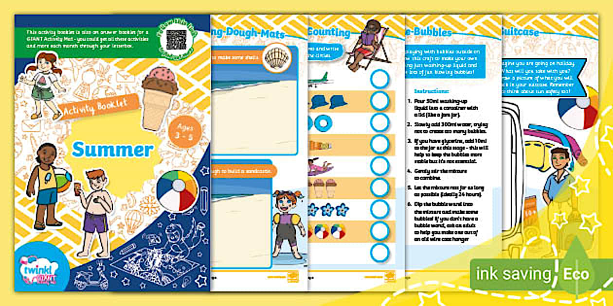 Summer Activity Booklet 3 to 5 years - Twinkl