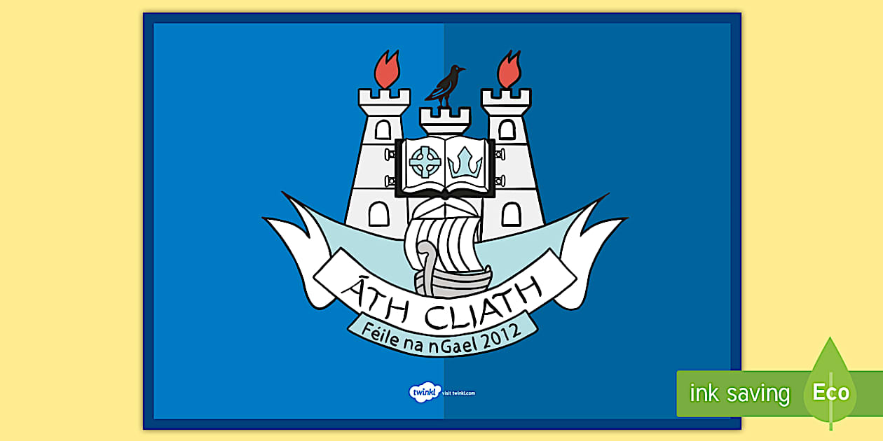 Dublin County Crest Flag Display Poster