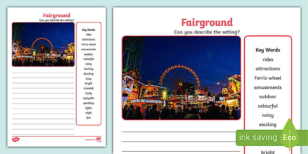 Fairground Setting Description Writing Frame (teacher made)