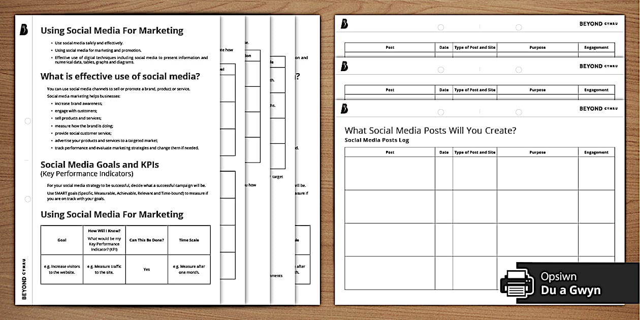 Enterprise and Employability: Social Media Activity Sheet