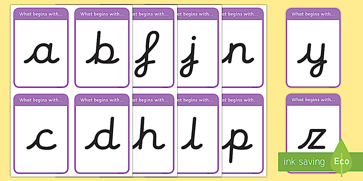 Cursive Alphabet Cards | Teaching Resources - Twinkl