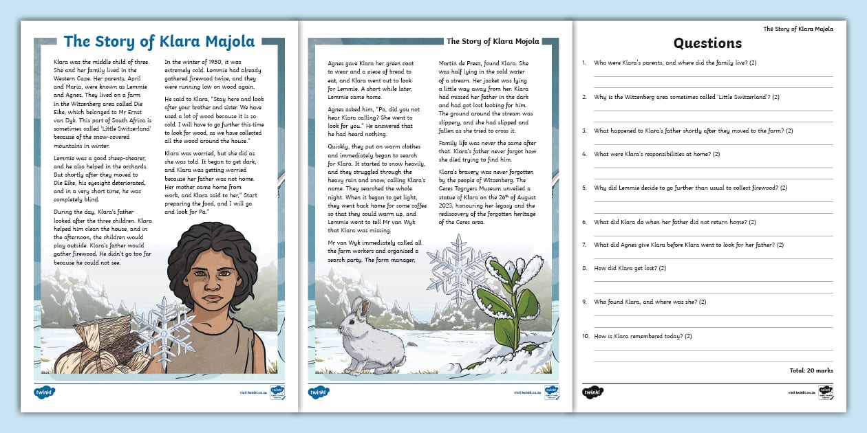 Grade 6 - English - Reading Comprehension: Klara Majola
