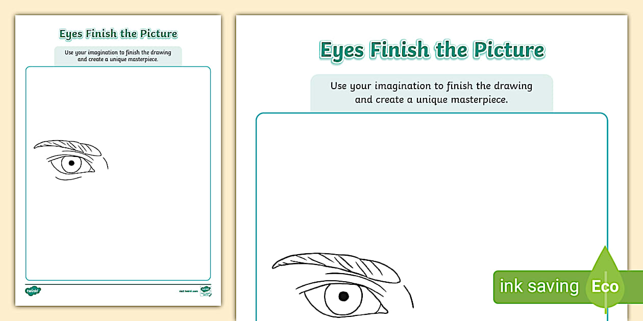 Eyes Finish the Picture Activity (teacher made) - Twinkl