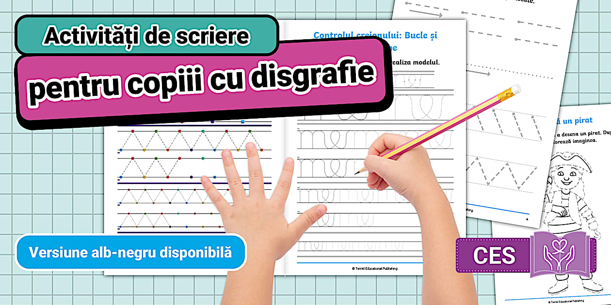 Broșură cu activități de scriere pentru copiii cu disgrafie