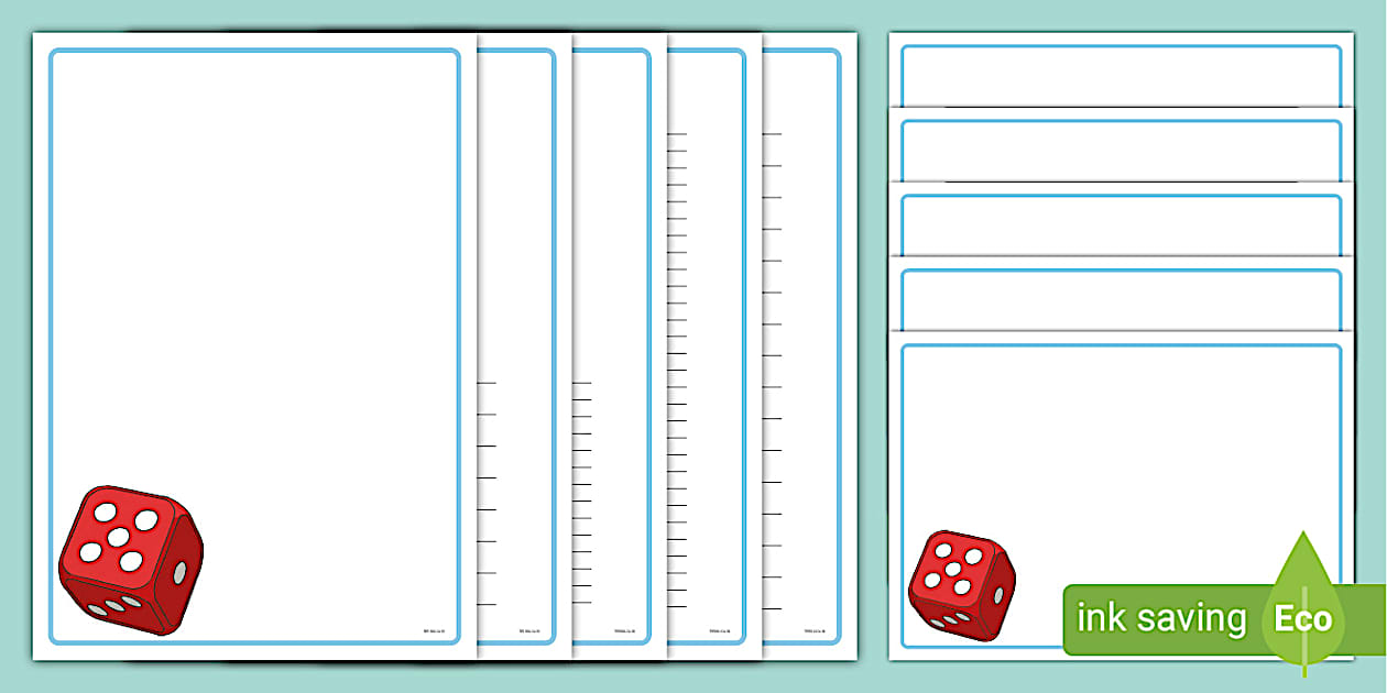 Simple Blank 6 Sided Dice Page Border | Page Borders |Twinkl