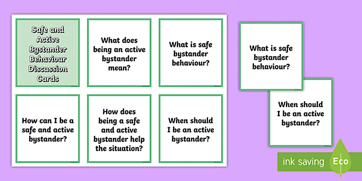 Safe and Active Bystander Behaviour Discussion Cards
