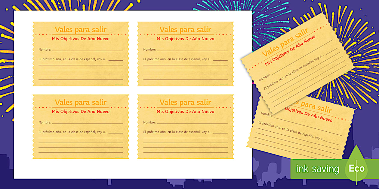 New Year's Goals For Spanish Exit Ticket Plenary - Spanish