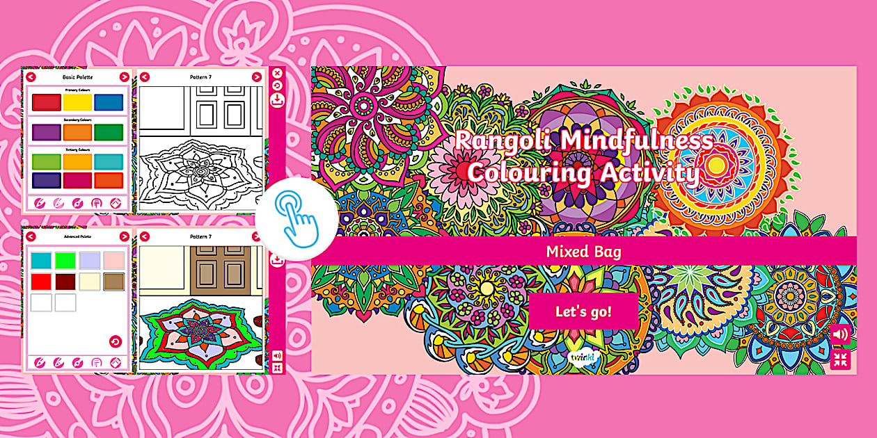 Rangoli Mindfulness Interactive Colouring Activity - Twinkl