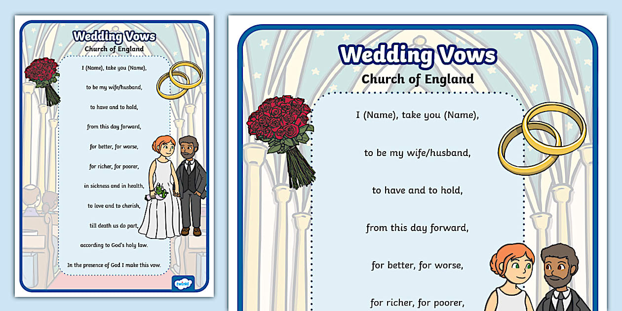 Wedding Vows Display Poster (teacher made) - Twinkl
