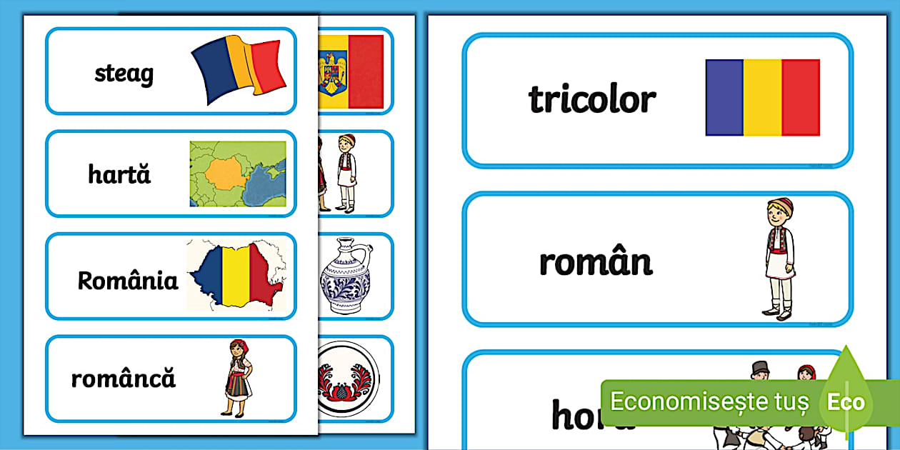 La mulți ani, România! – Cartonașe cu vocabular