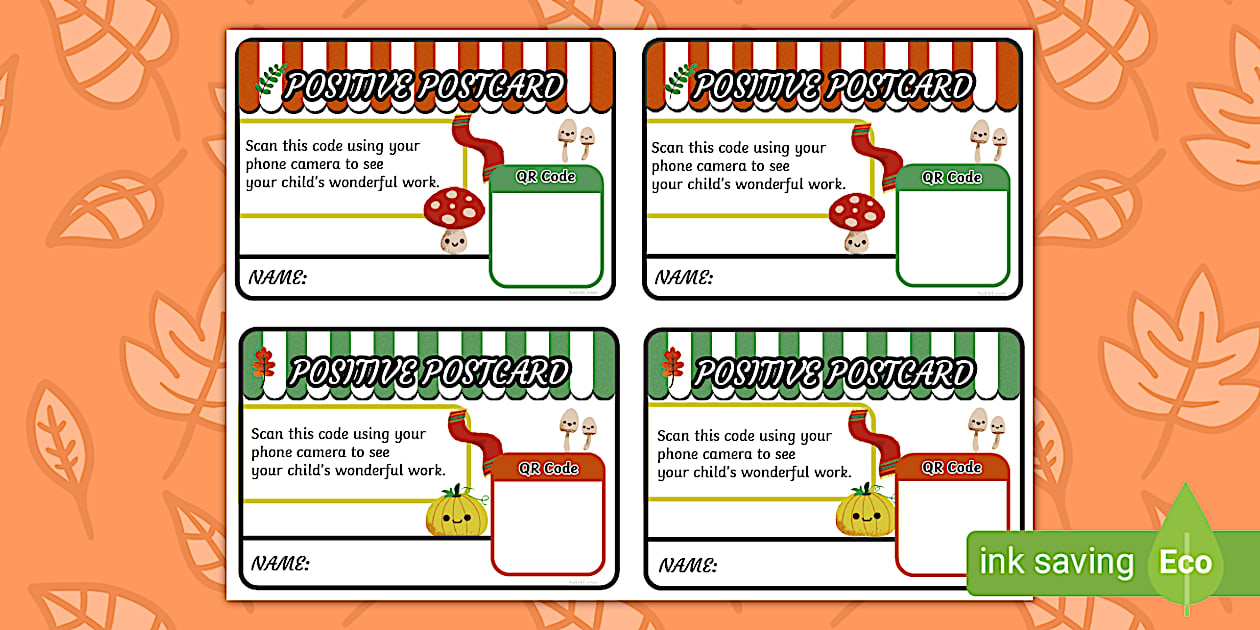 Autumn Market-Themed Positive Postcards