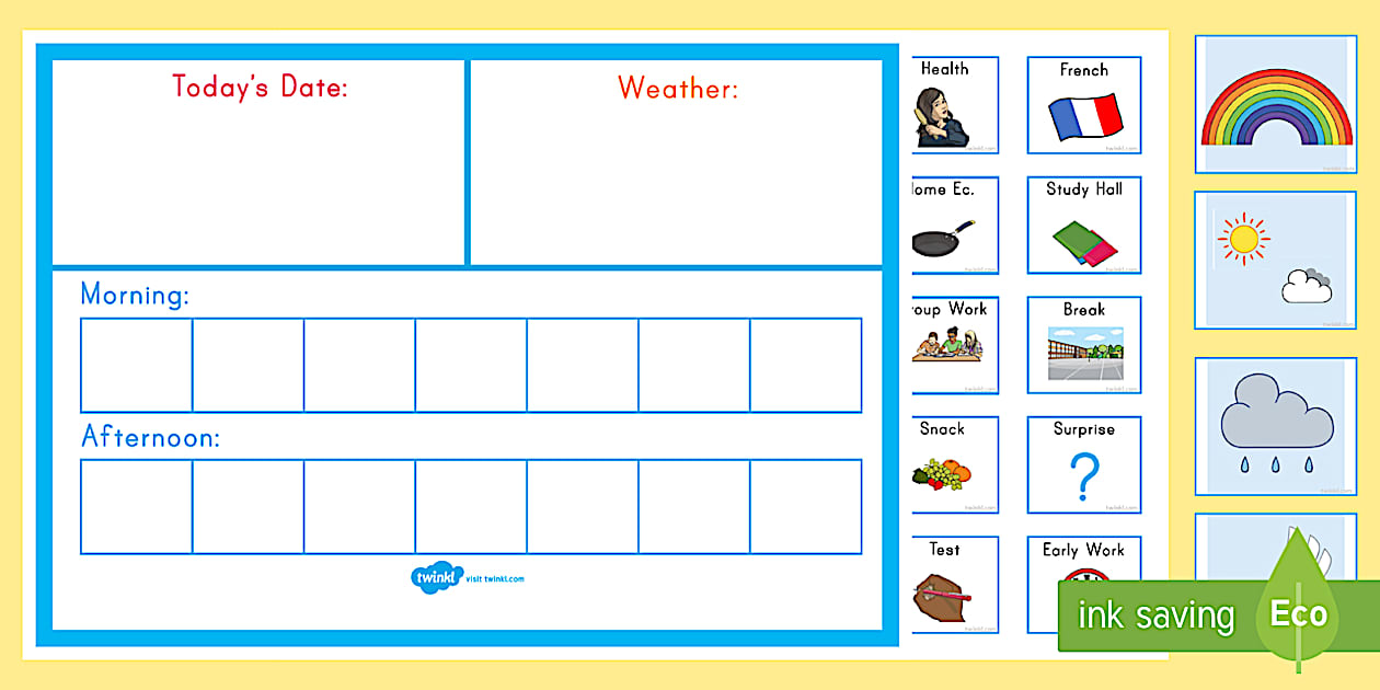 Editable Daily Classroom Schedule Chart - Twinkl