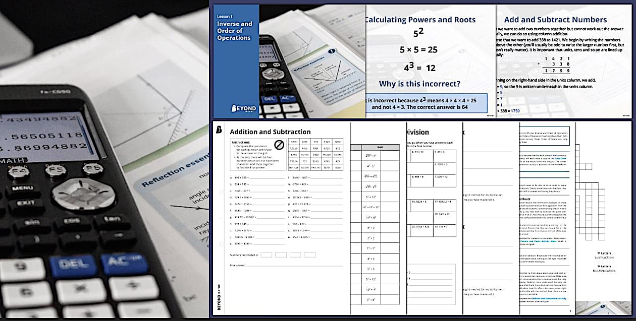 Inverse And Order Of Operations Lesson Pack - Beyond Maths