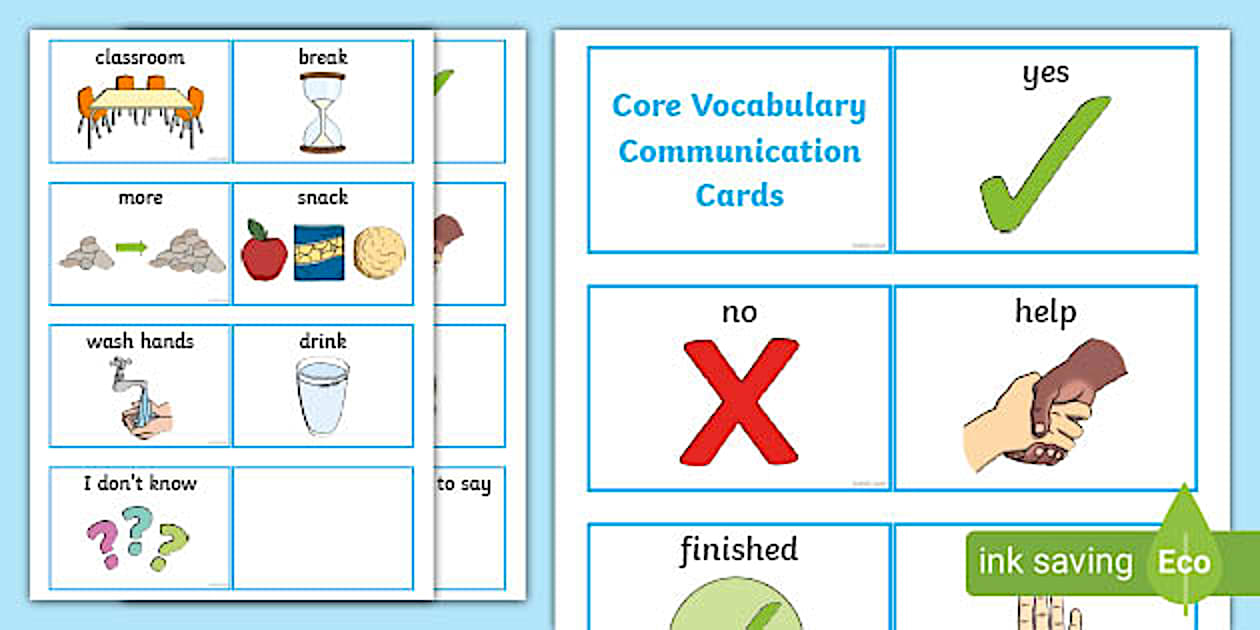ASN Core Vocabulary Visual Aid | Lanyard Communication Cards