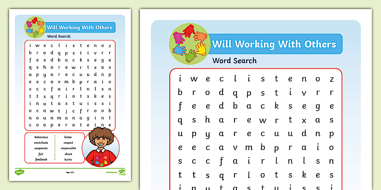 Will Working With Others Word Search (teacher made) - Twinkl