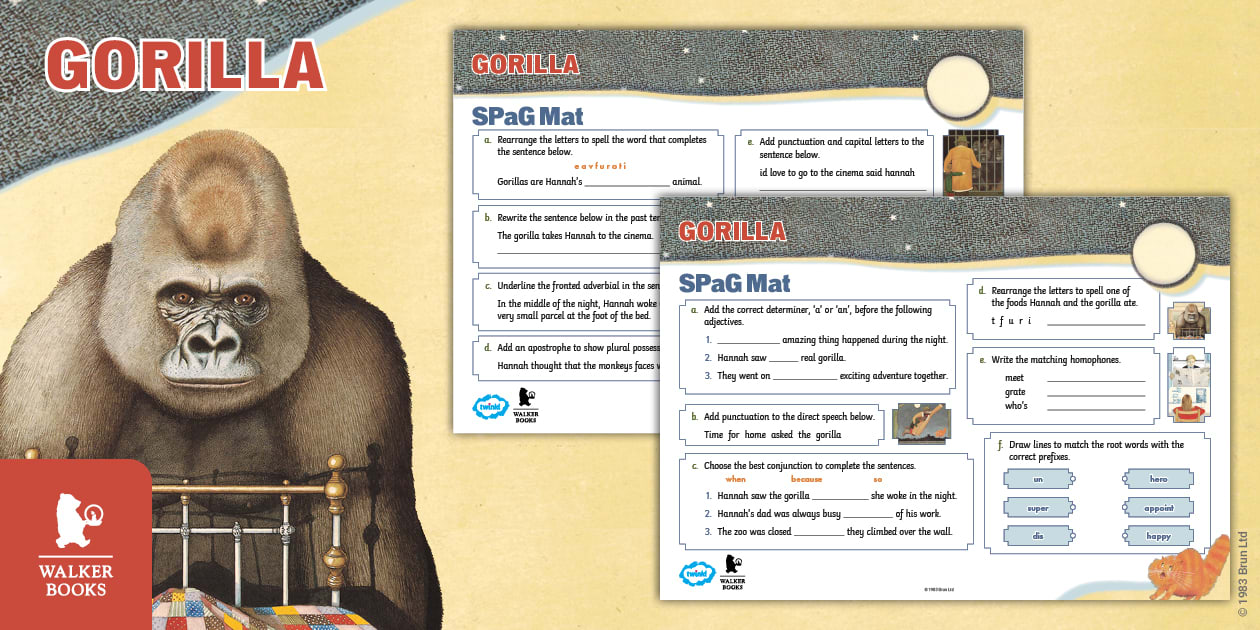 FREE! - Gorilla: SPaG Mats (teacher made) - Twinkl