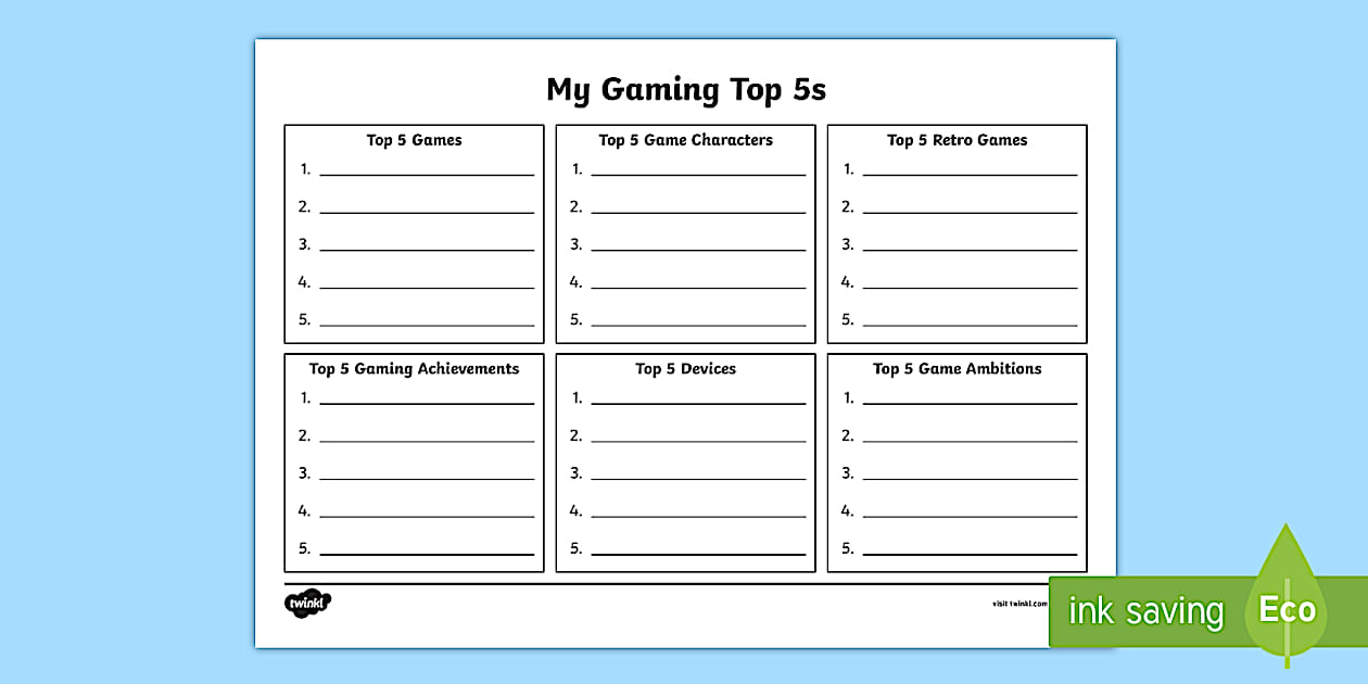 Gaming worksheets - Computing - Worksheets - Twinkl
