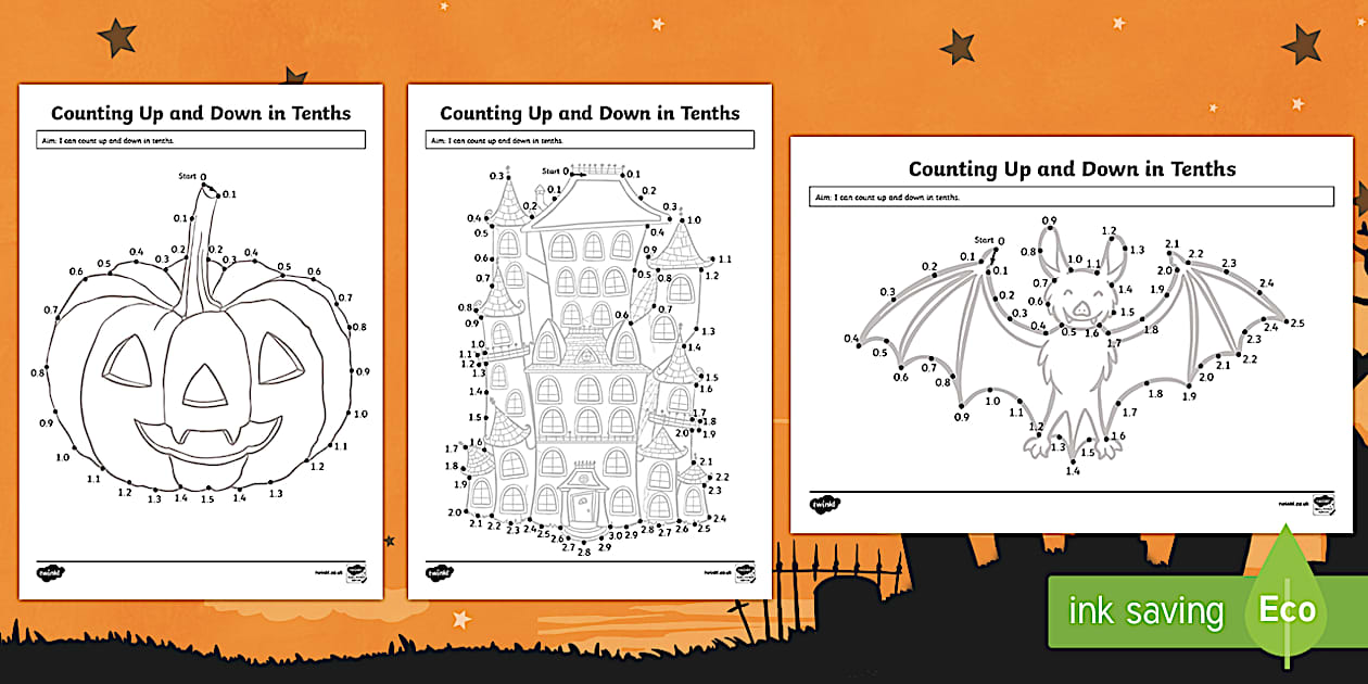 Halloween Counting in Tens Activity (teacher made) - Twinkl