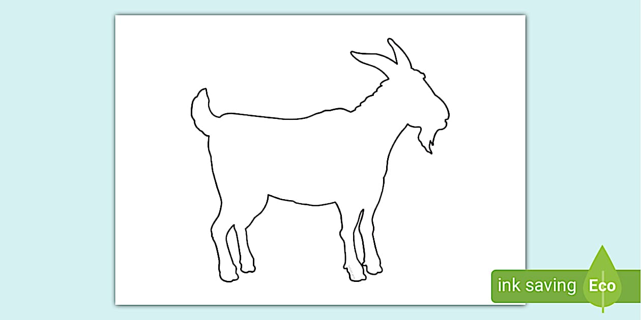 Goat Outline Template, Goat, Farm Animals (teacher made)