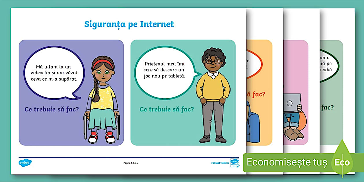 Siguranța pe Internet – Cartonașe pentru discuții 6-9 ani