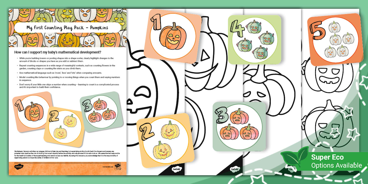 My First Colour and Count Play Pack – Pumpkins - Twinkl