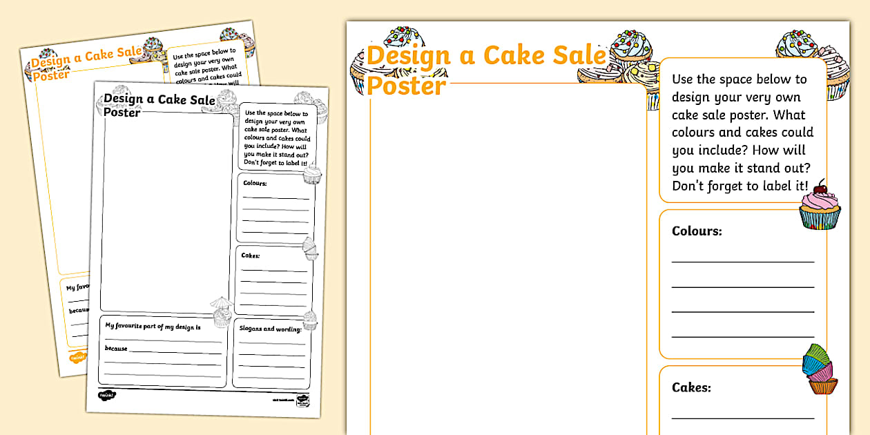 Design a Cake Sale Poster (teacher made) - Twinkl