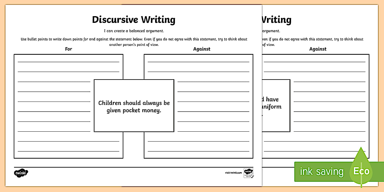 Discursive Writing Activity Pack (teacher made) - Twinkl