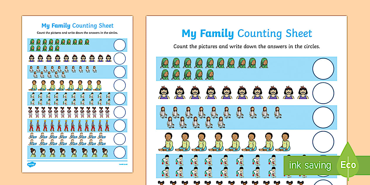 My Family Up to 20 Counting Worksheet / Worksheet, worksheet, 1:1