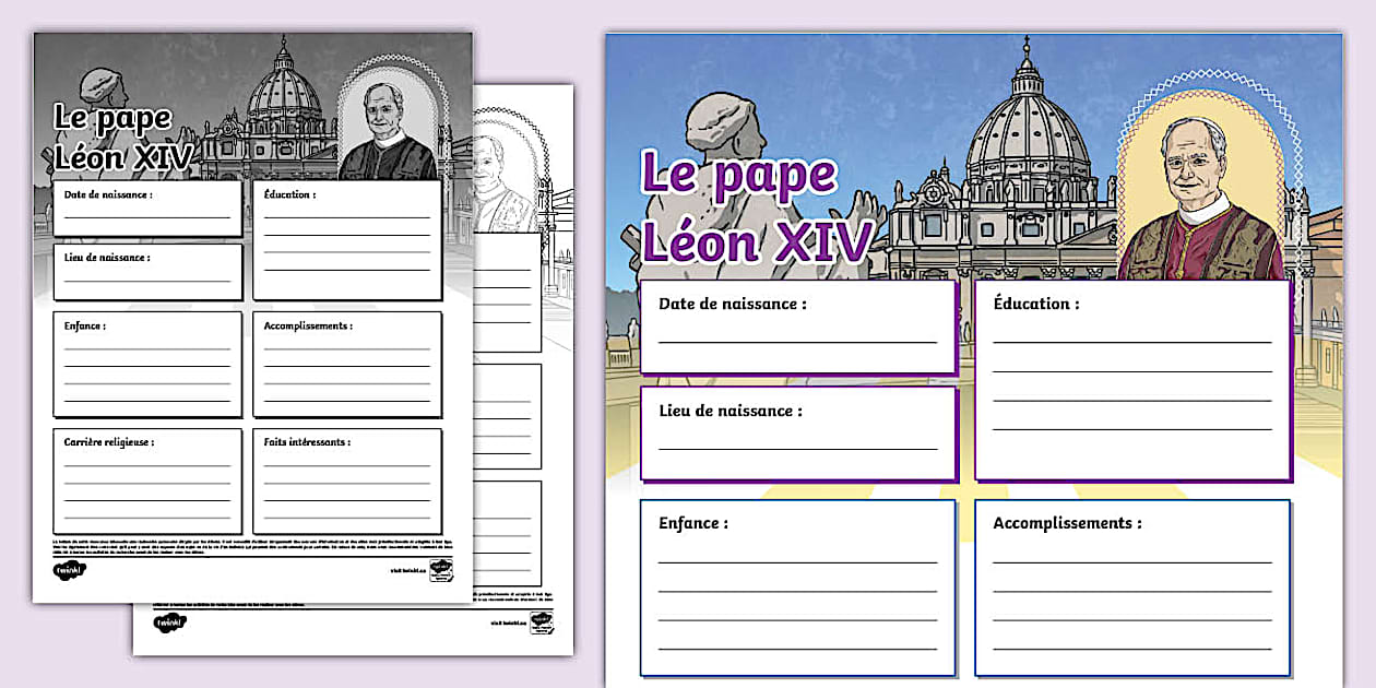 * NEW * Fiche d'informations : Le pape Léon XIV - Twinkl