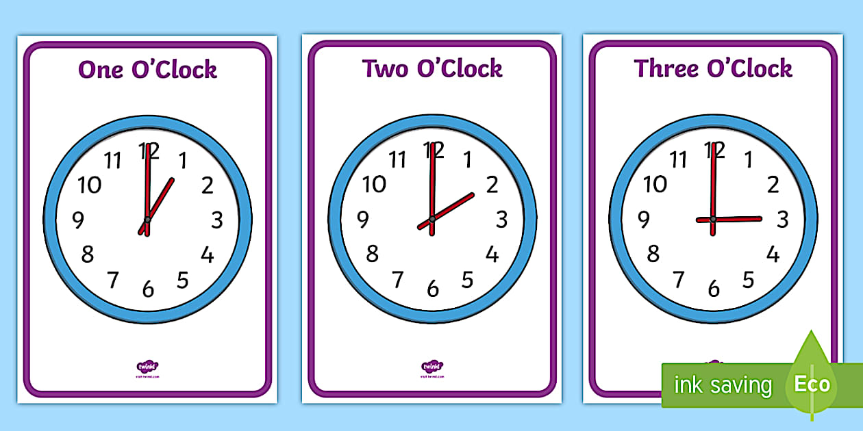 Analogue Clocks - Hourly O' Clock (teacher made) - Twinkl