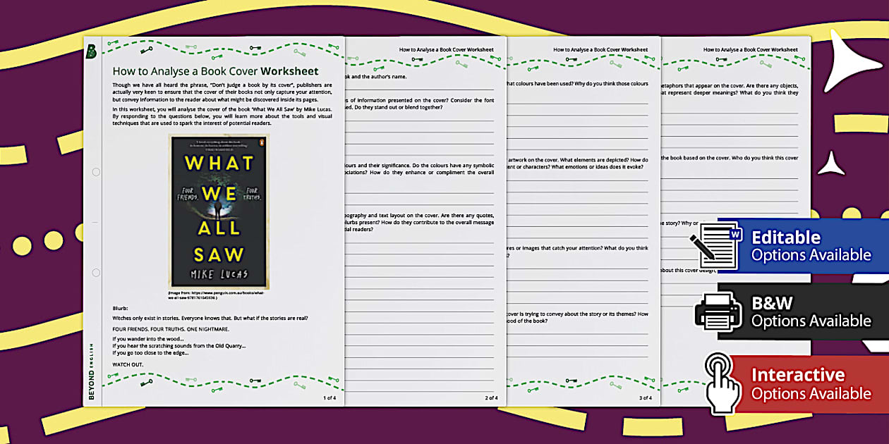 How to Analyse a Book Cover (Book Week Resource) - Twinkl