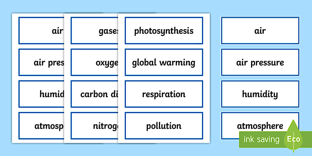 Air Word Cards (teacher made) - Twinkl