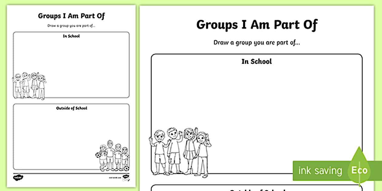 Groups I Am Part Of Worksheet (teacher made) - Twinkl