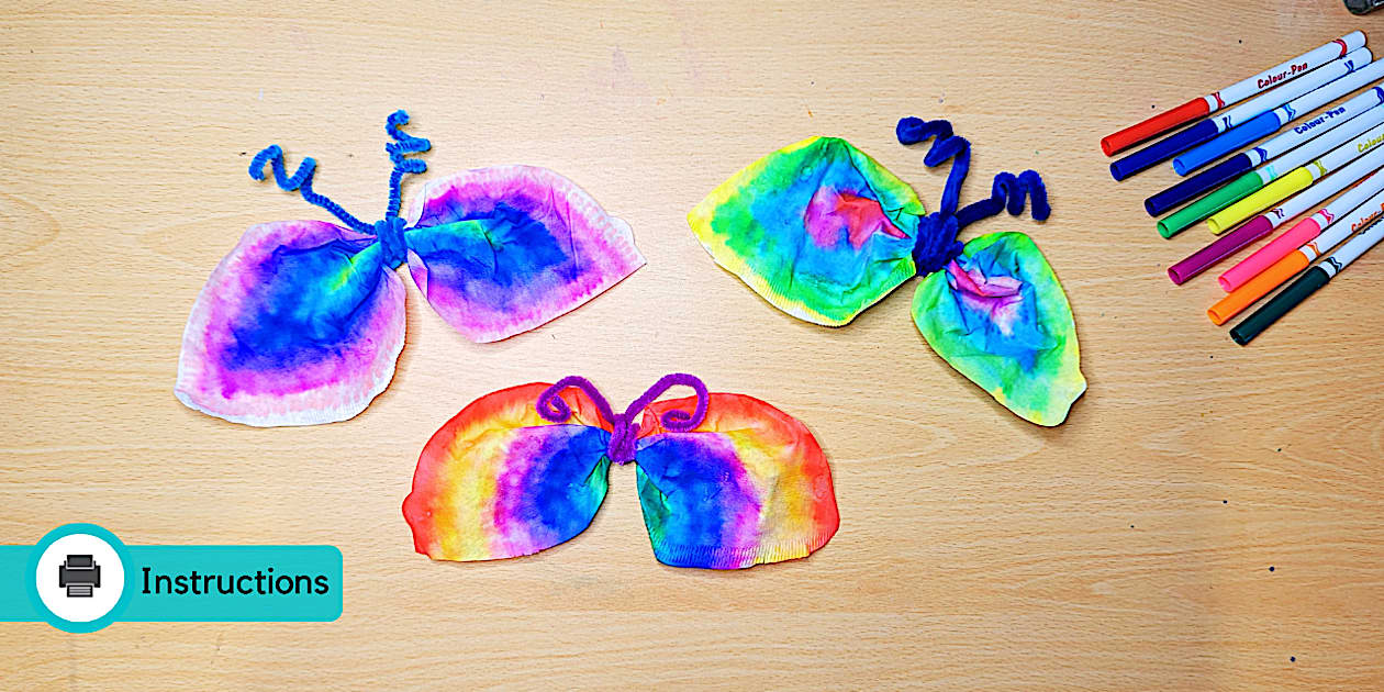 Coffee Filter Paper Butterflies | Spring Crafts - Twinkl