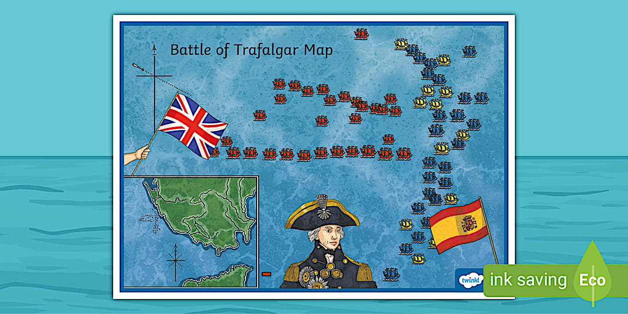 Battle of Trafalgar Map (l'enseignant a fait) - Twinkl
