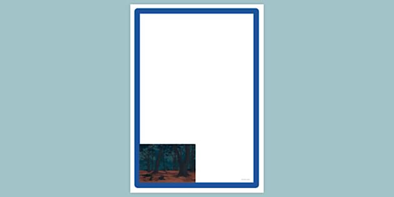 Simple Blank Dark Forest Page Border | Page Borders | Twinkl
