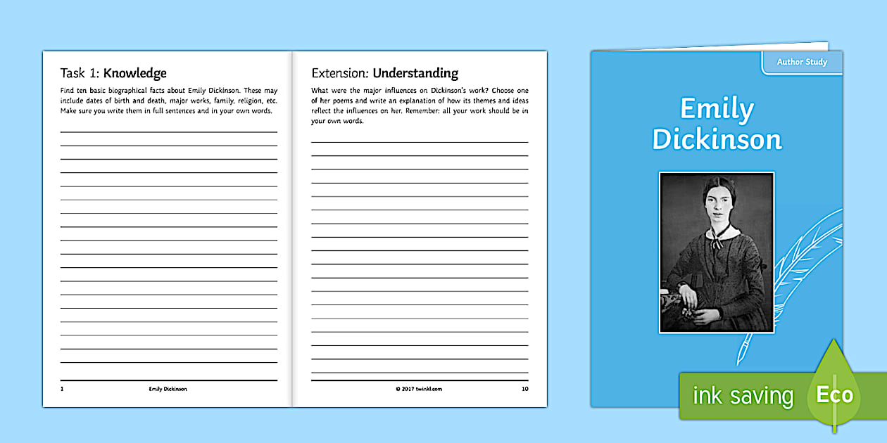 GCSE 'I started Early - Took my Dog' by Emily Dickinson Poet Study Pack