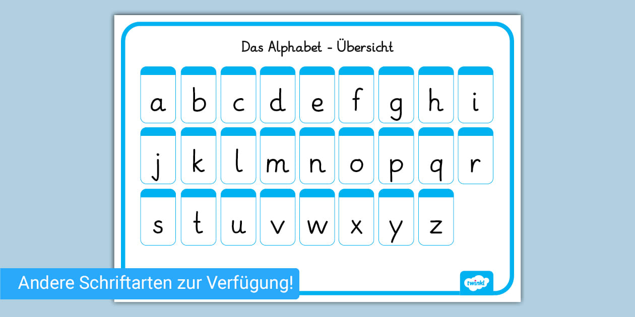Das Alphabet - Übersicht (teacher made) - Twinkl