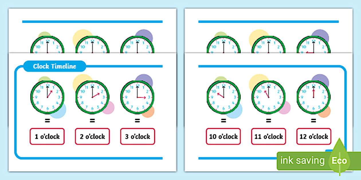 Cursive Clock Timeline Display Poster (teacher made)