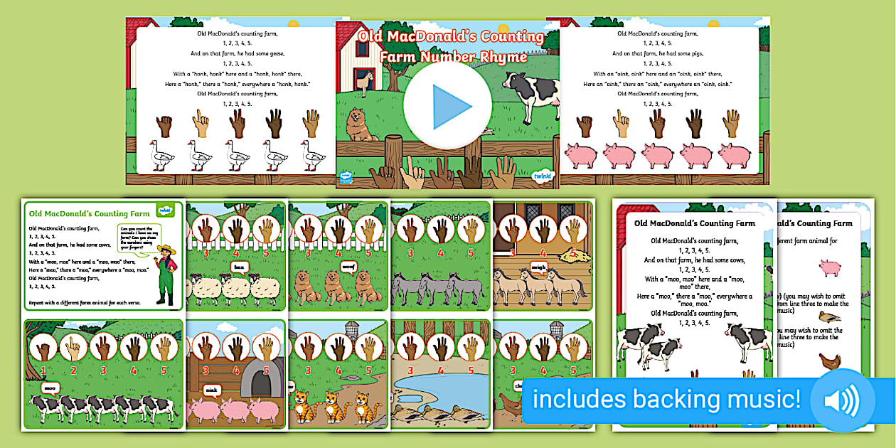 Old MacDonald's Counting Farm Number Rhyme Resource Pack