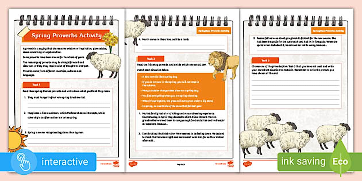 Spring Proverbs Activity (teacher made) - Twinkl