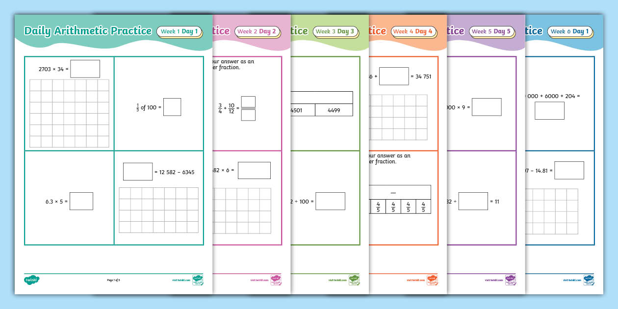 👉 Year 6 Autumn 2 Daily Arithmetic Practice Pack Twinkl