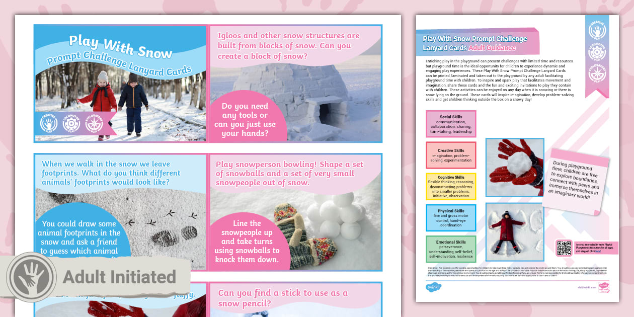 Playful Playgrounds - Play With Snow Prompt Challenge Cards