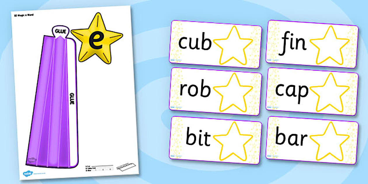 Black and White 3D Magic e Wand Activity Pack (teacher made)