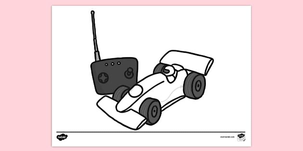 Remote Control Car Colouring Sheet - Primary School - Twinkl