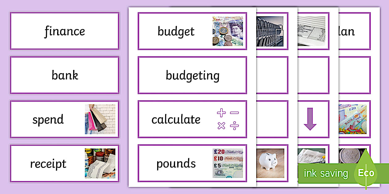 Entry Level: Budgeting Word Cards - Twinkl