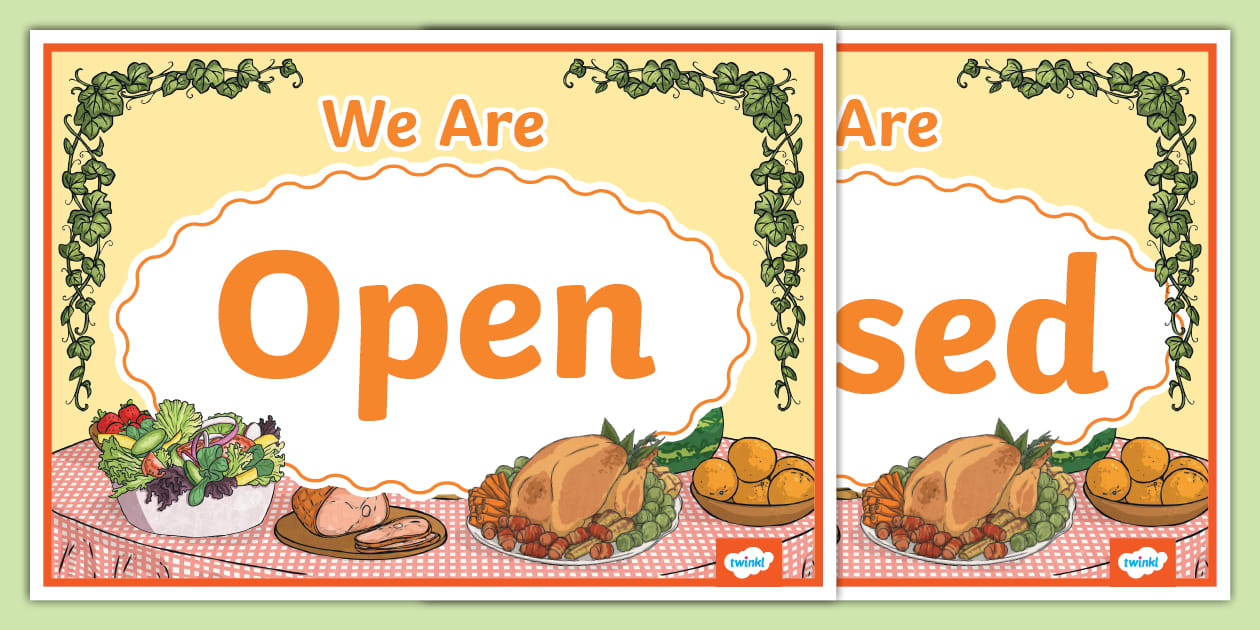 Pop-up Restaurant Signs (teacher made) - Twinkl