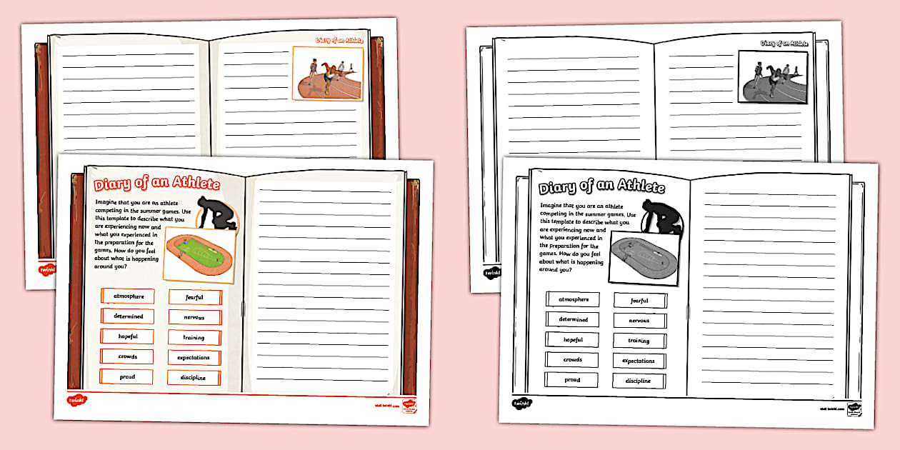 Diary of an Athlete Writing Frame (teacher made) - Twinkl