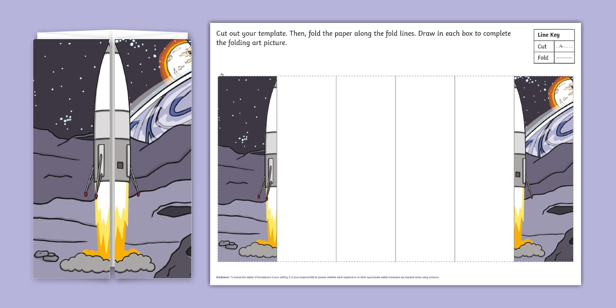 Rocket Folding Art Template - Twinkl Art (teacher made)